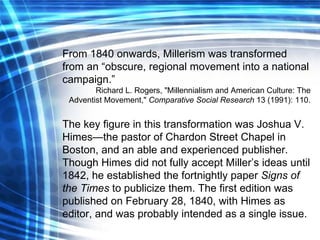 Lecture 02: The Millerites | PPT