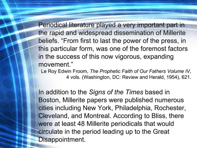 Lecture 02: The Millerites | PPT | Christianity | Religion & Spirituality