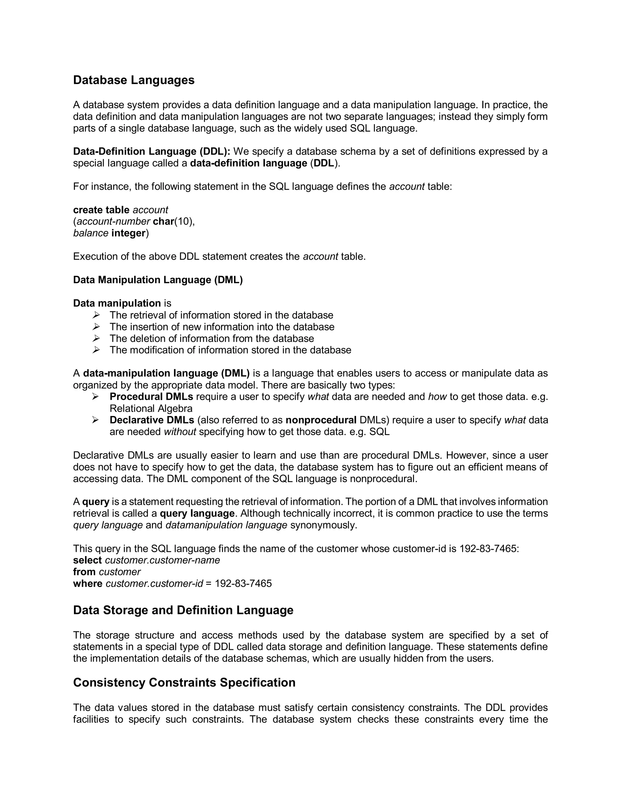 Database Languages | PDF