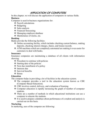 Application of computer | PDF