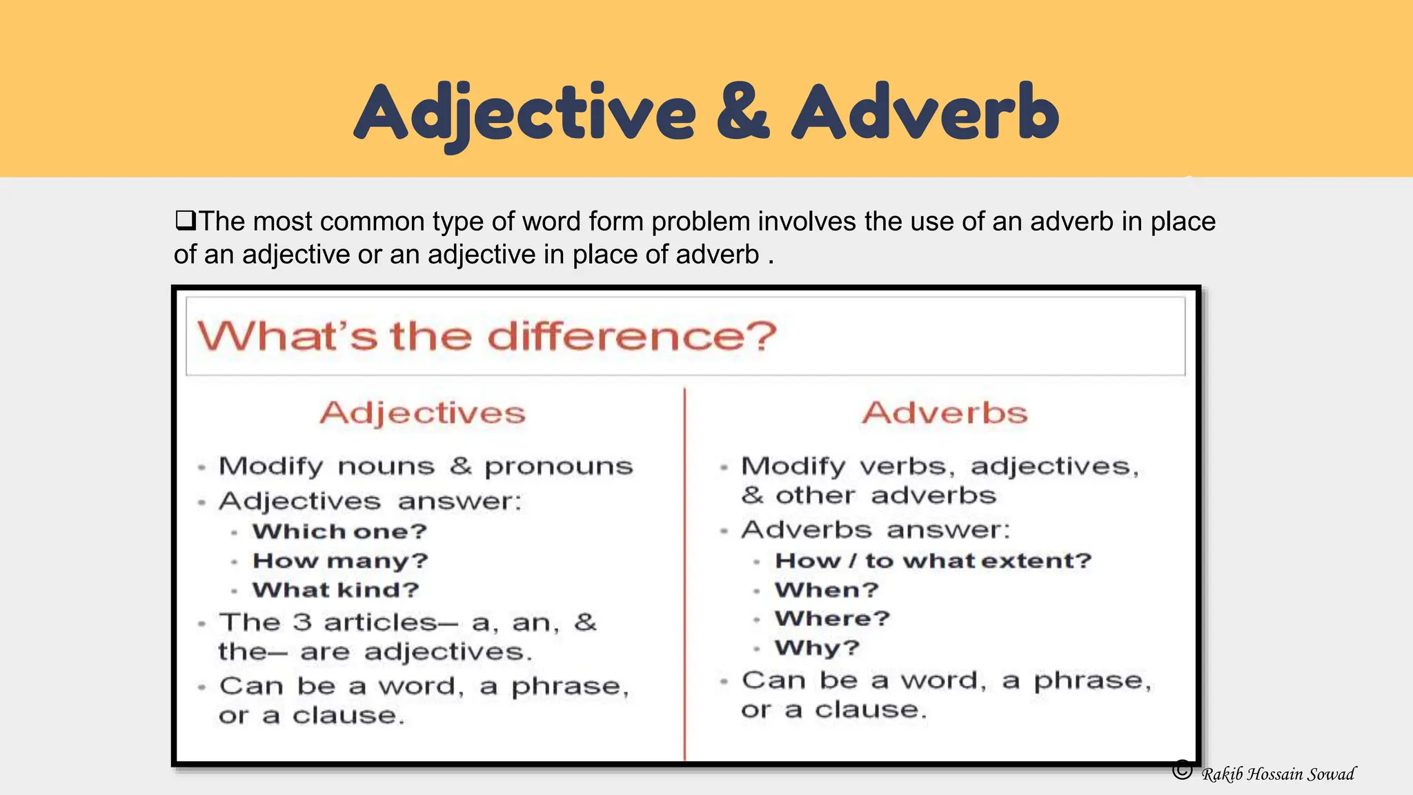 Important grammar rules of adjective and adverb | PPT