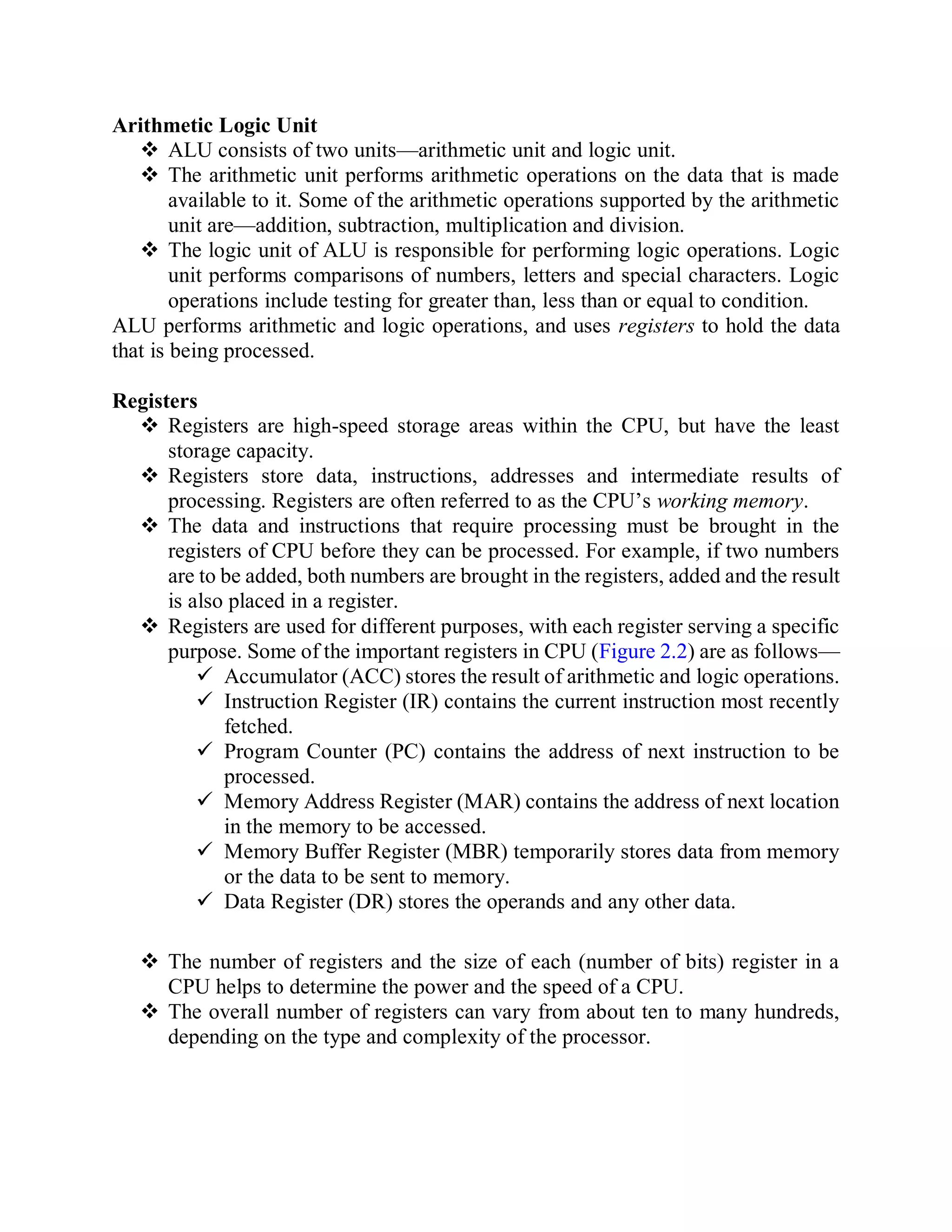 Components of computer hardware | PDF | Operating Systems | Computer Software and Applications
