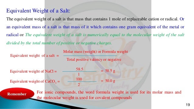Lecture-04 Different Units of Concentration; Normality and Equivalent ...