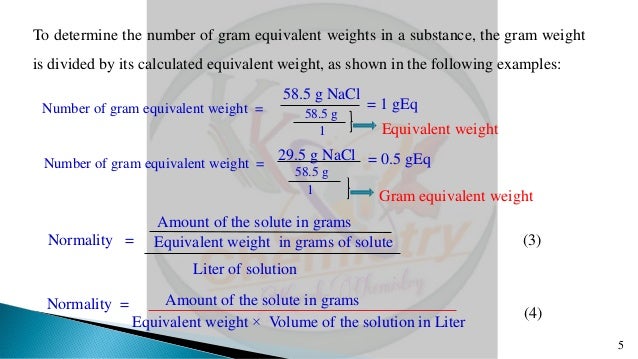 Lecture-04 Different Units of Concentration; Normality and Equivalent ...