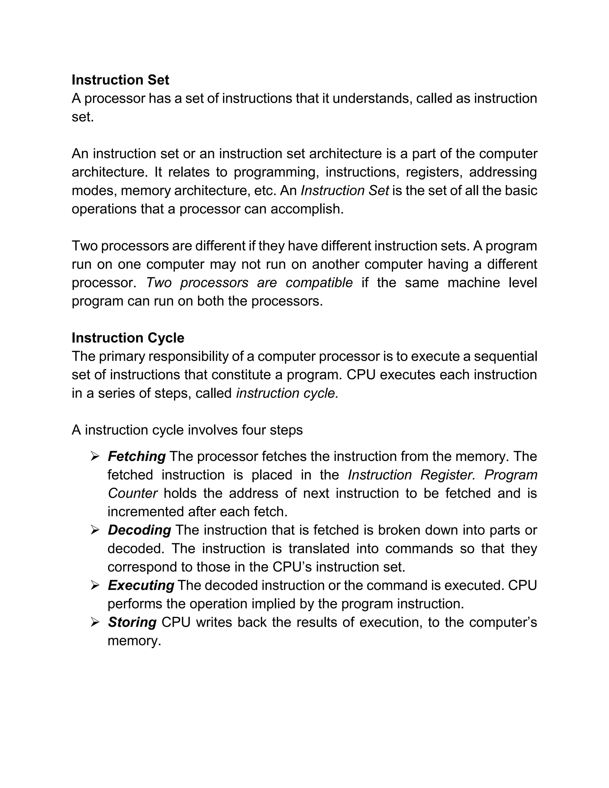 Instruction cycle of computer | PDF