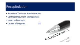 Lecture series on Civil Engineering - Understanding Crucial aspects of construction contracts | PDF