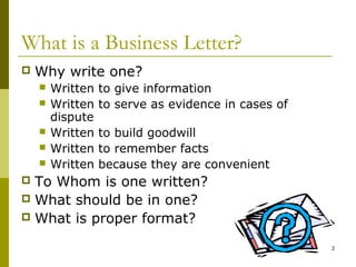 Lecture 05 writing a business letter | PPT