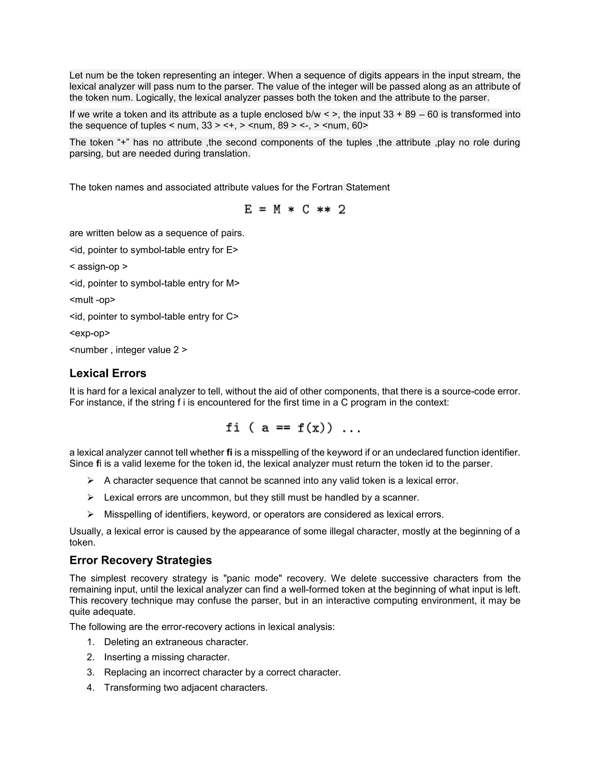 Token, Pattern and Lexeme | PDF