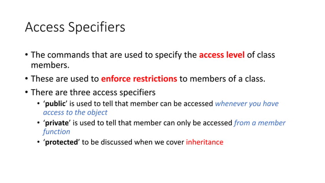 [OOP - Lec 07] Access Specifiers | PPTX