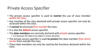 [OOP - Lec 07] Access Specifiers | PPT
