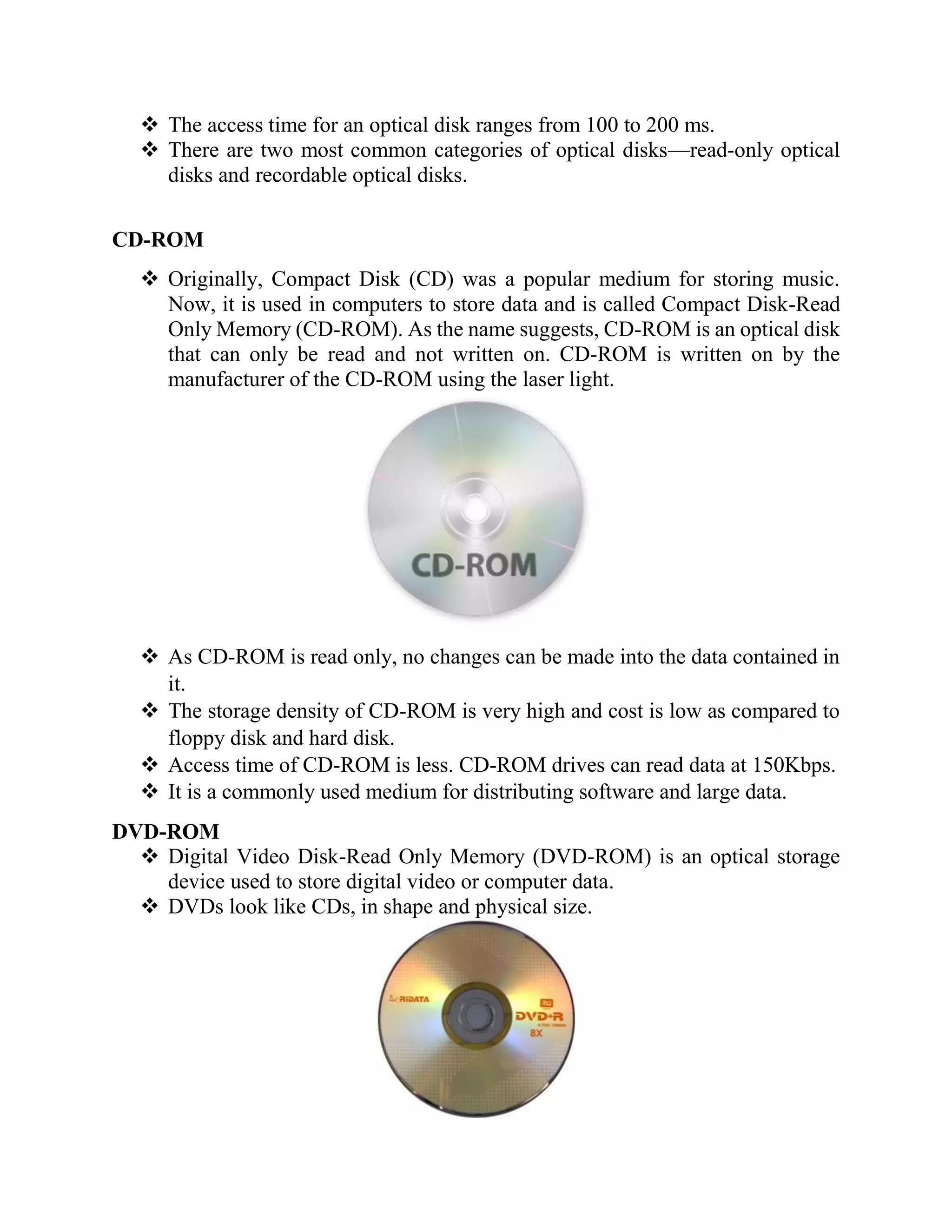 Secondary storage devices of computer | PDF