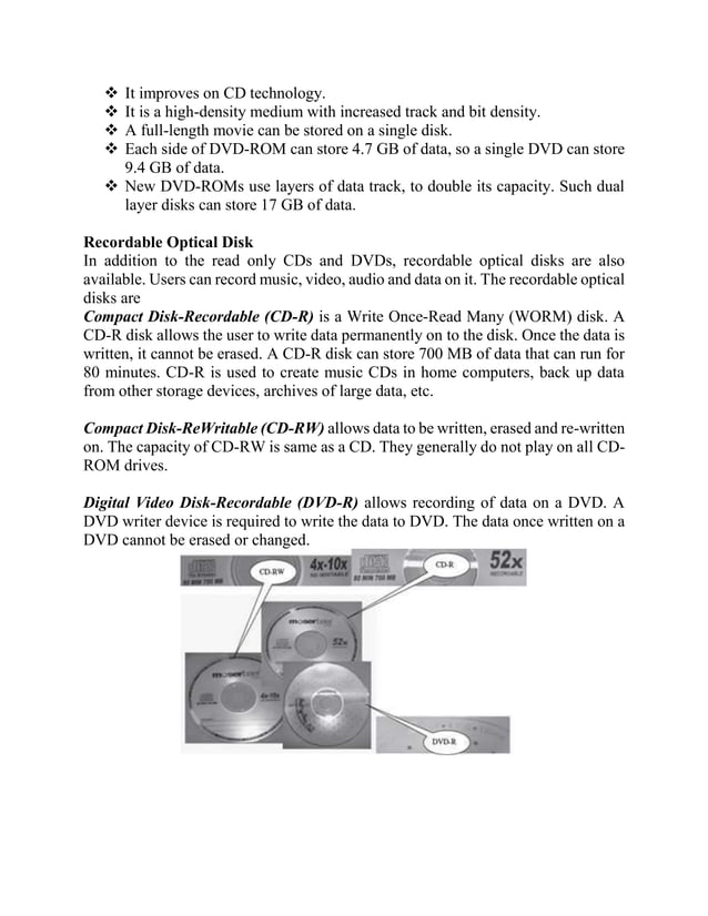 Secondary storage devices of computer | PDF | Data Storage and Warehousing | Computing