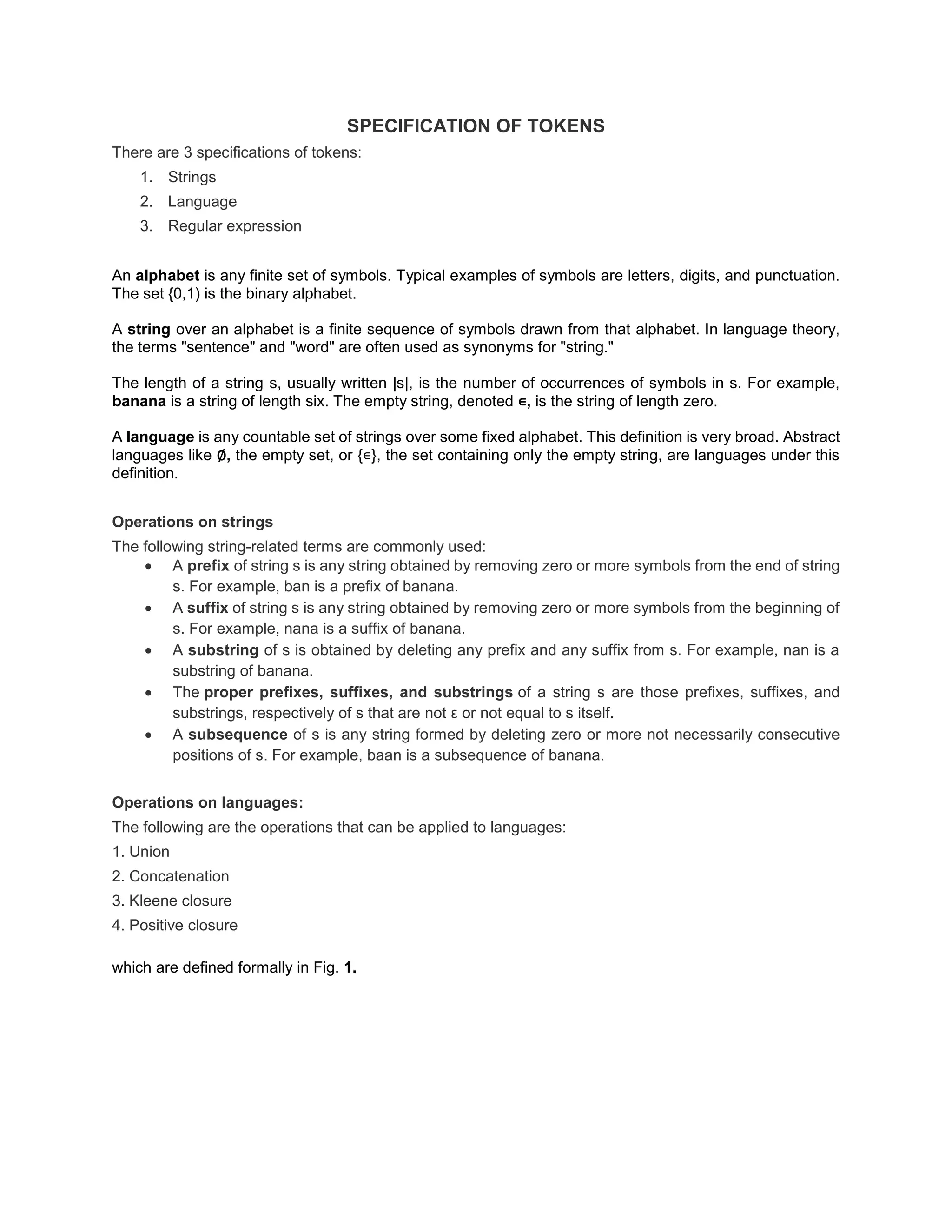 Specification of Token | PDF | Programming Languages | Computing