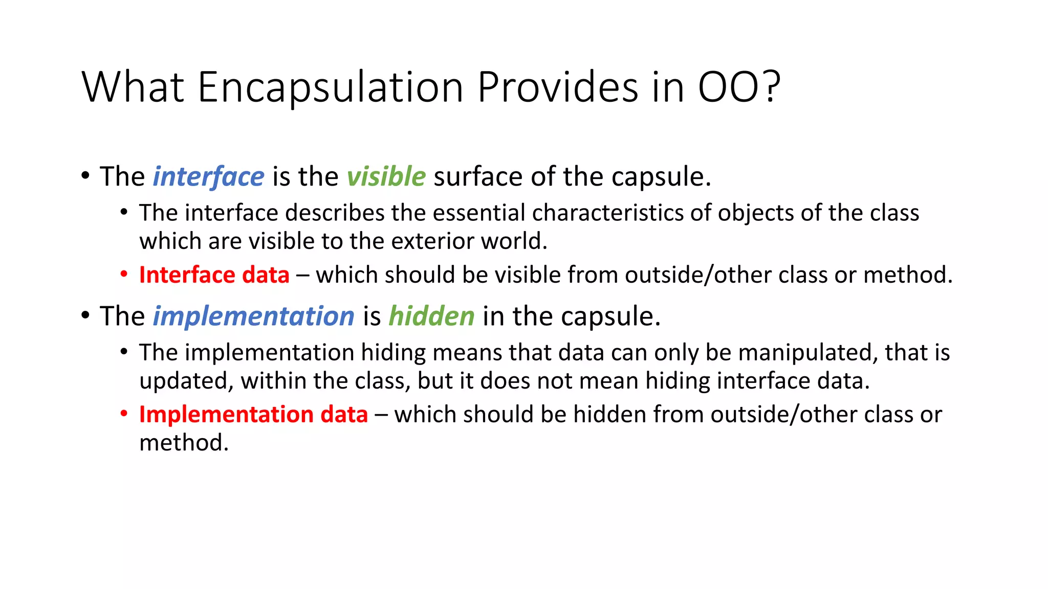 [OOP - Lec 08] Encapsulation (Information Hiding) | PPTX