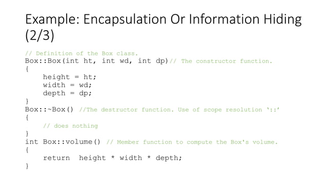 [OOP - Lec 08] Encapsulation (Information Hiding) | PPTX | Programming ...