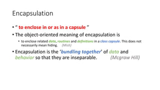 [OOP - Lec 08] Encapsulation (Information Hiding) | PPTX
