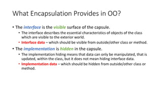 [OOP - Lec 08] Encapsulation (Information Hiding) | PPTX