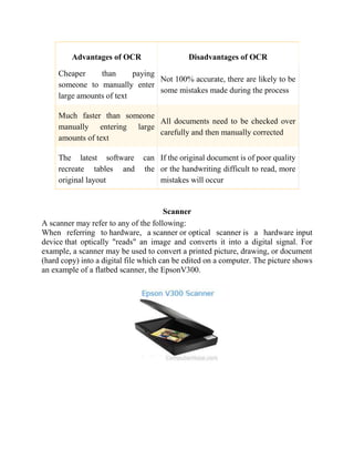 Input devices of computer | PDF