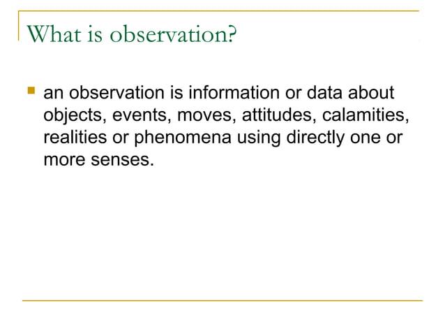Introduction: What is Observation? | PPT | Parenting Babies and ...