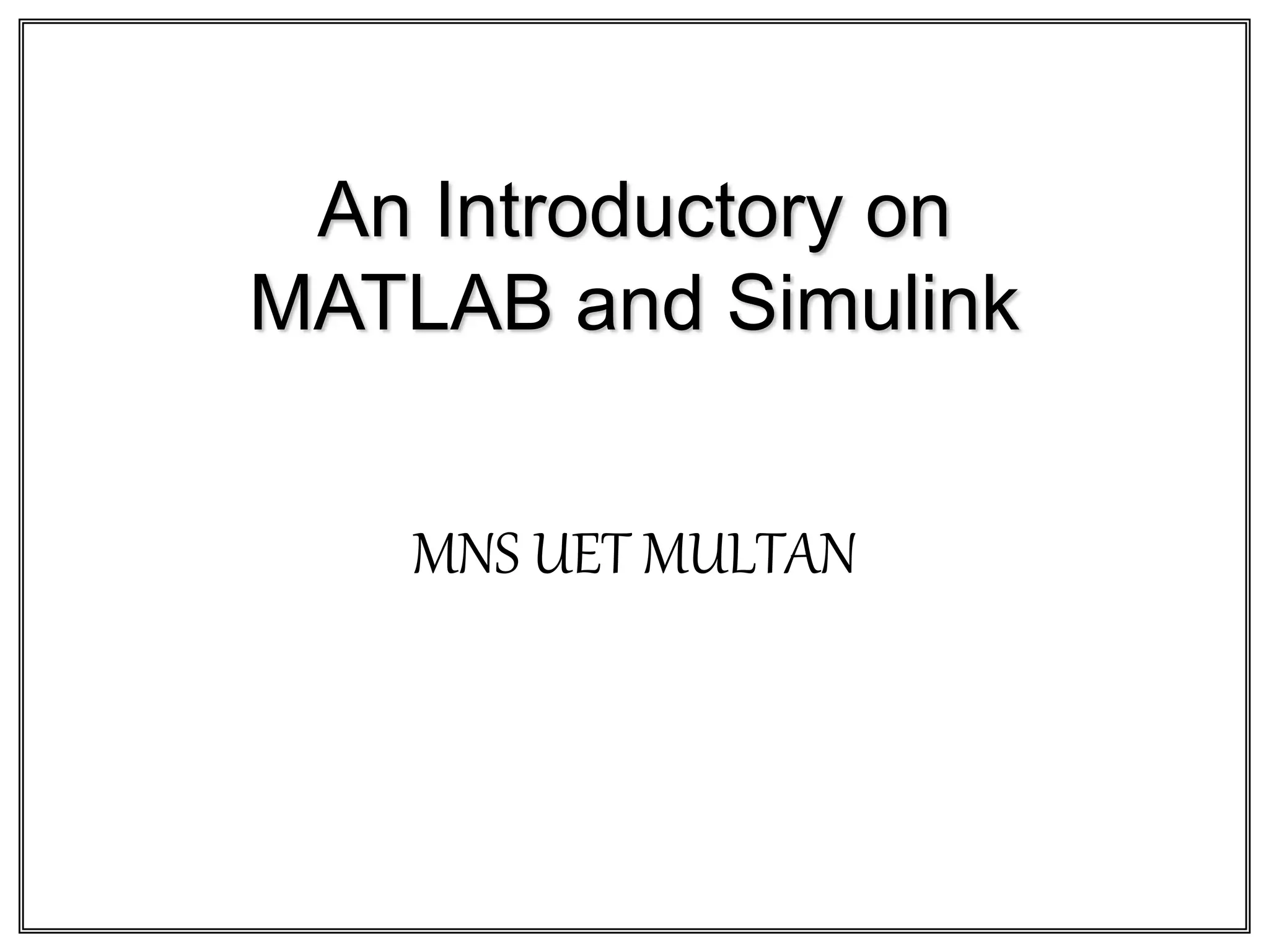 Introduction of MatLab | PPT