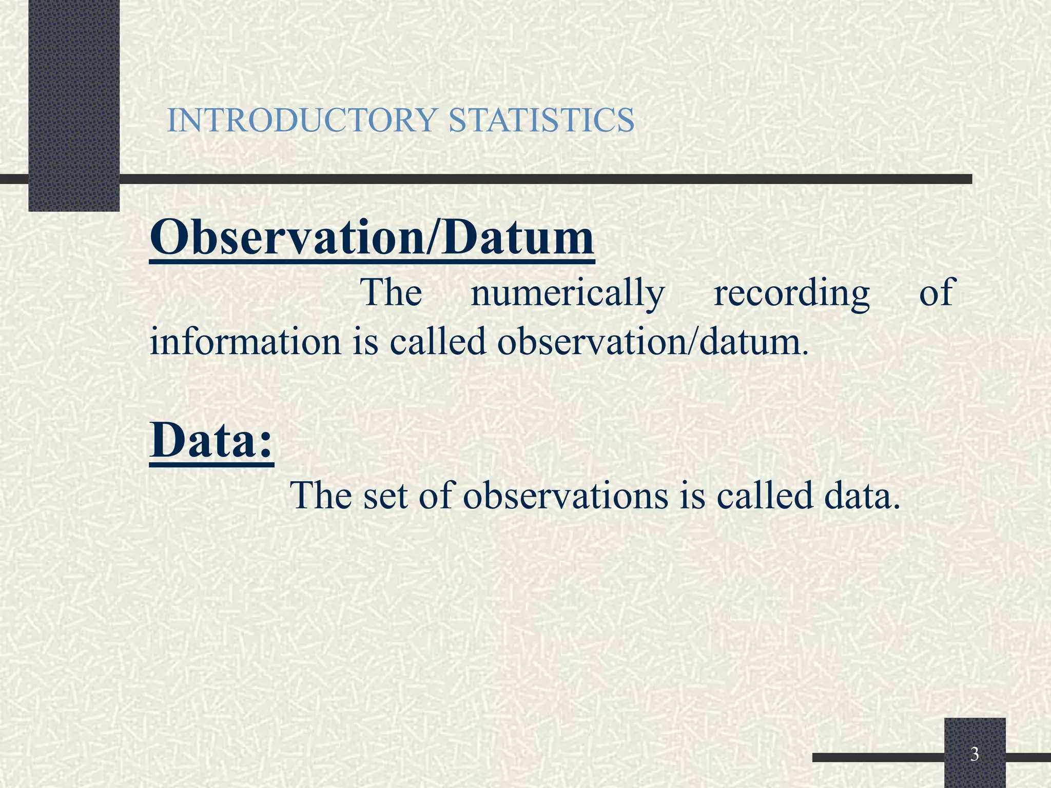 Meaning of statics and introduction to Biostatics | PPT
