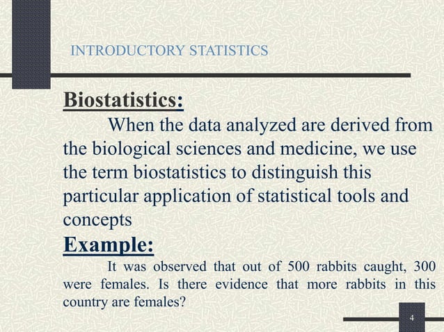 Meaning of statics and introduction to Biostatics | PPT