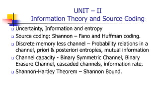 UNIT-1 Elements of Digital Communication | PPTX