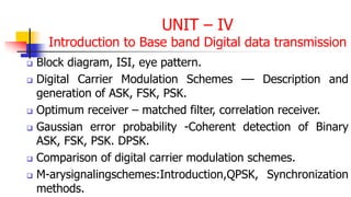 UNIT-1 Elements of Digital Communication | PPTX