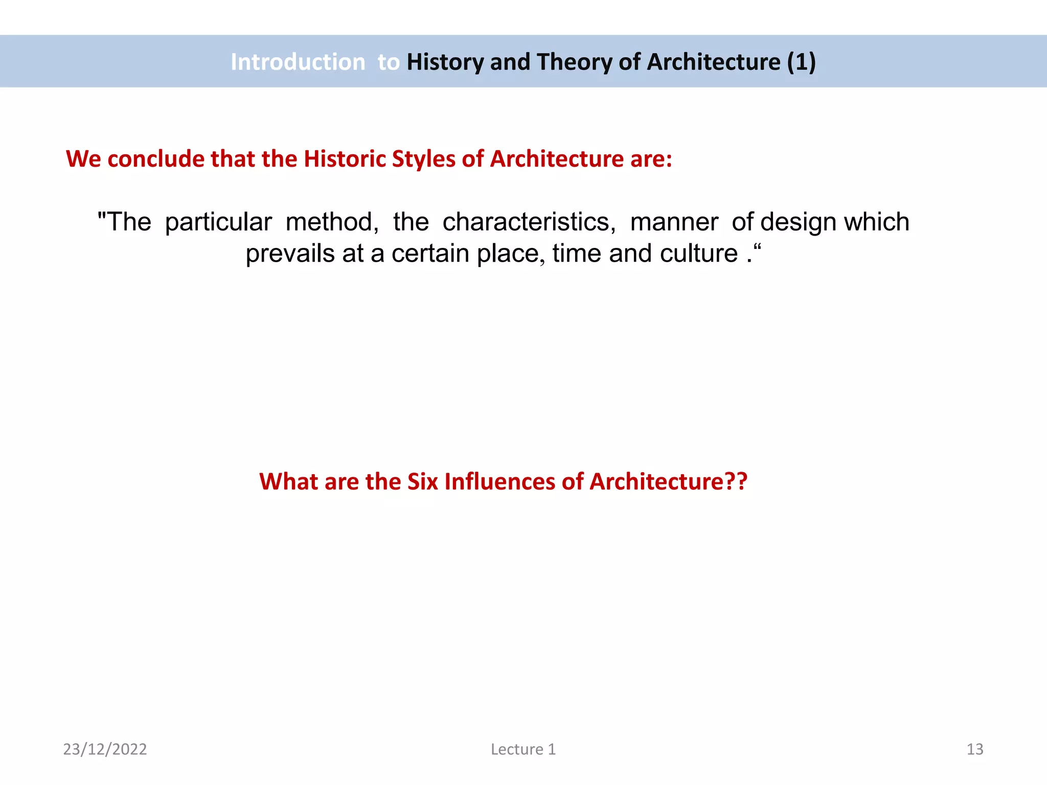 History of architecture 1 - Lecture-1.ppt
