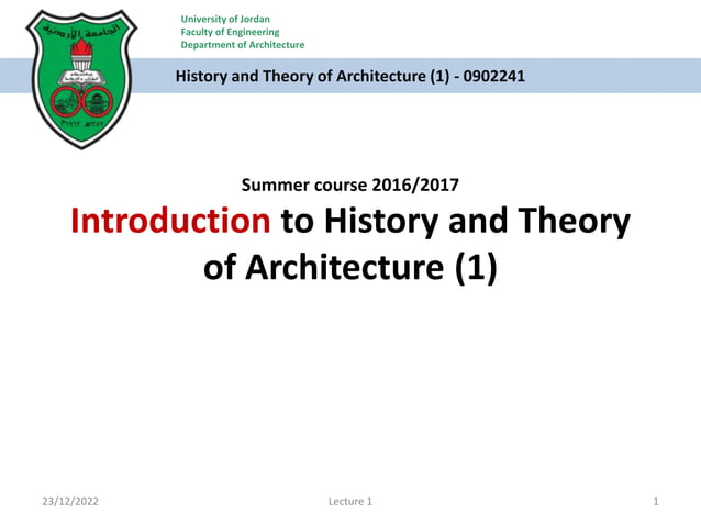 History of architecture 1 - Lecture-1.ppt