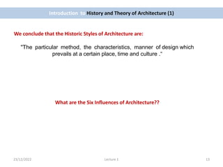 History of architecture 1 - Lecture-1.ppt