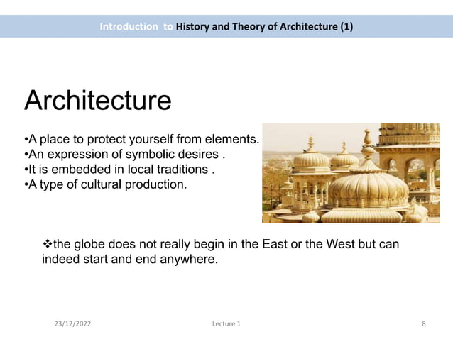 History of architecture 1 - Lecture-1.ppt
