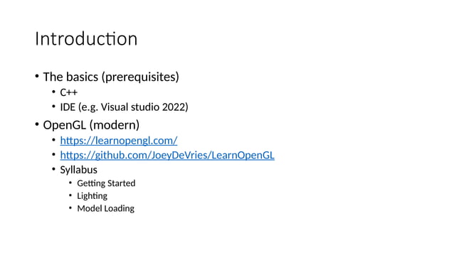 Lecture-1 notes for OpenGL course (3ed year) at Damascus University | PPT