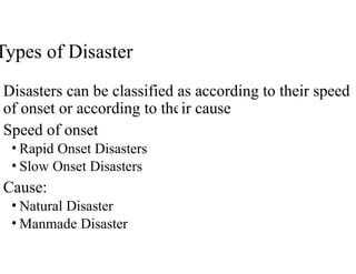 lecture-1. disaster nursing and types of disaster | PPTX