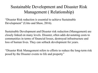 Sustainable Development & Disaster Risk Management | PPTX