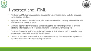 What is WWW, explain the basic structure of HTML | PDF