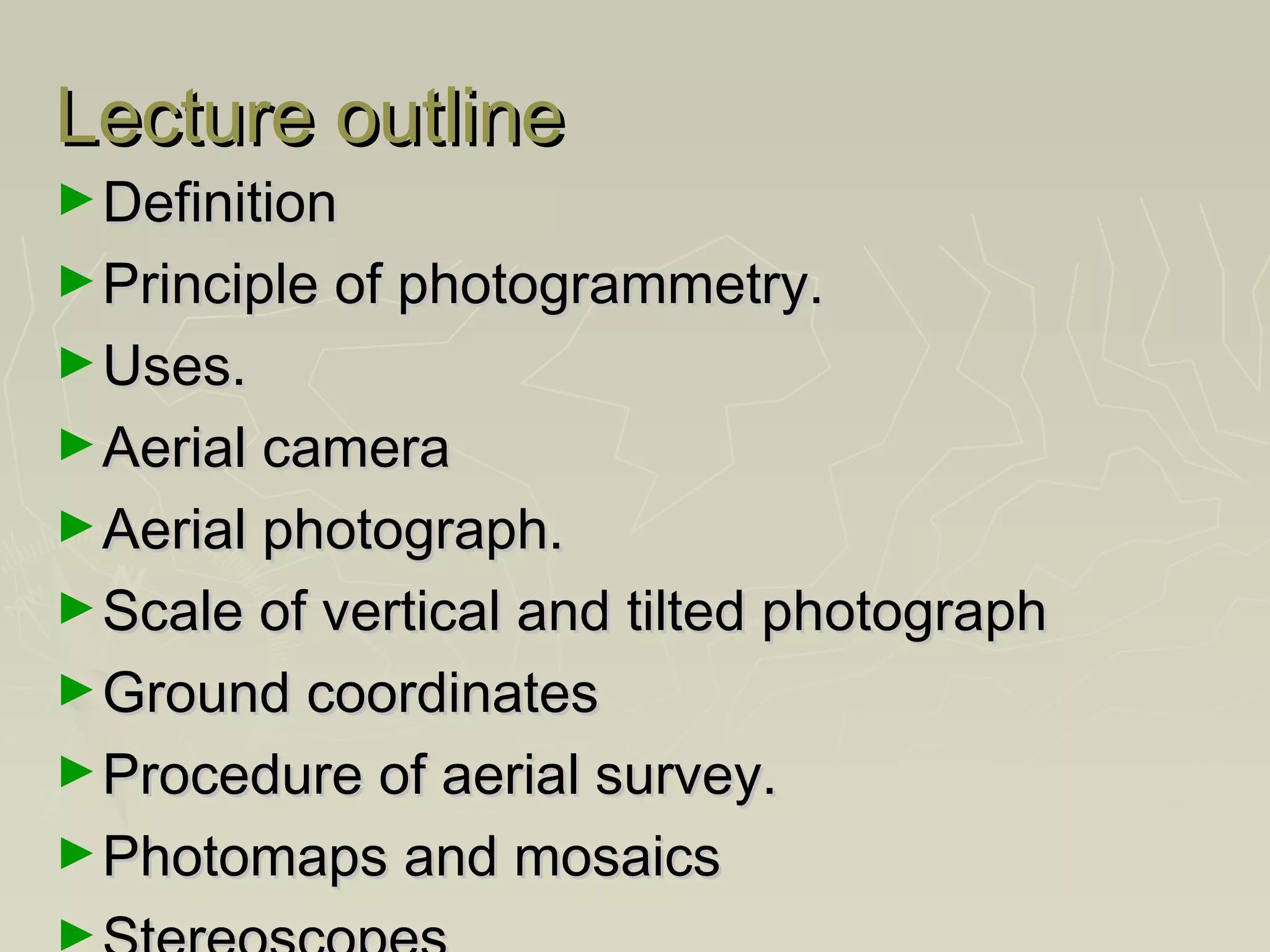 Lecture 1-aerial photogrammetry | PPT