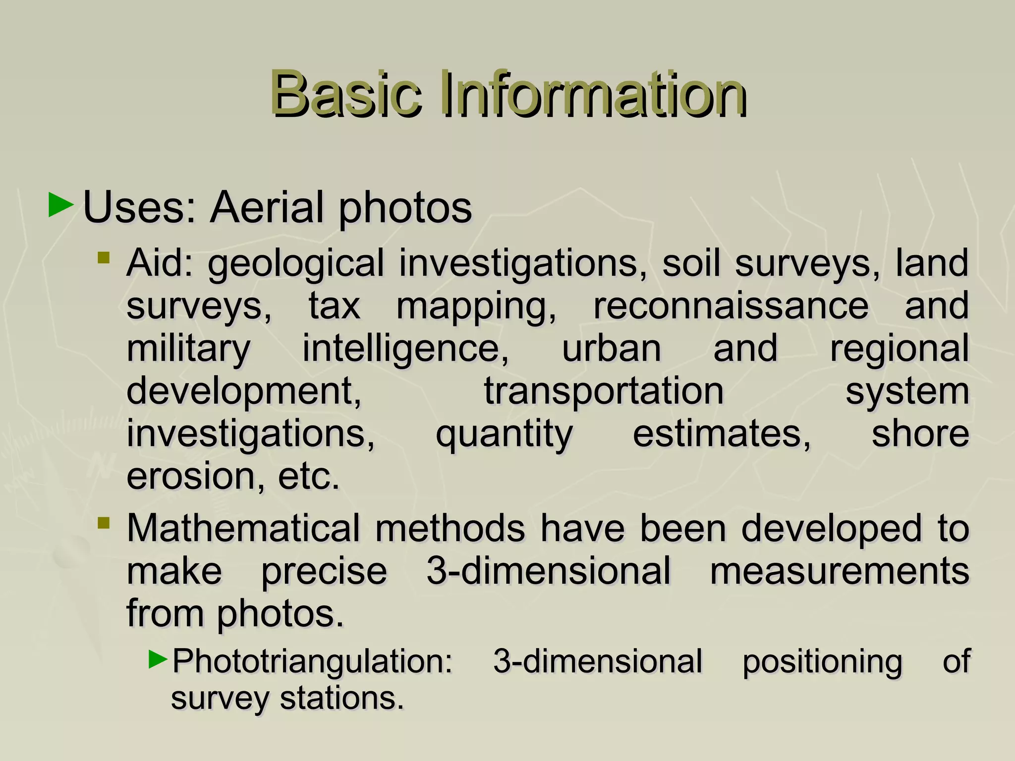 Lecture 1-aerial photogrammetry | PPT