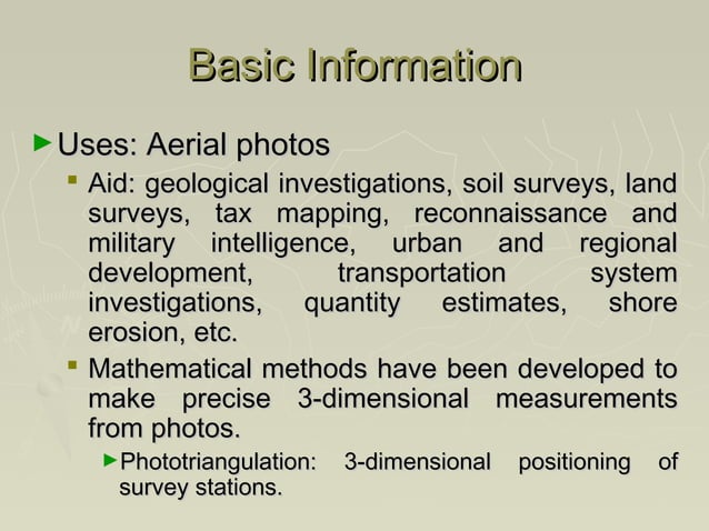 Lecture 1-aerial photogrammetry | PPT | 3-D Graphics | Computer Software and Applications