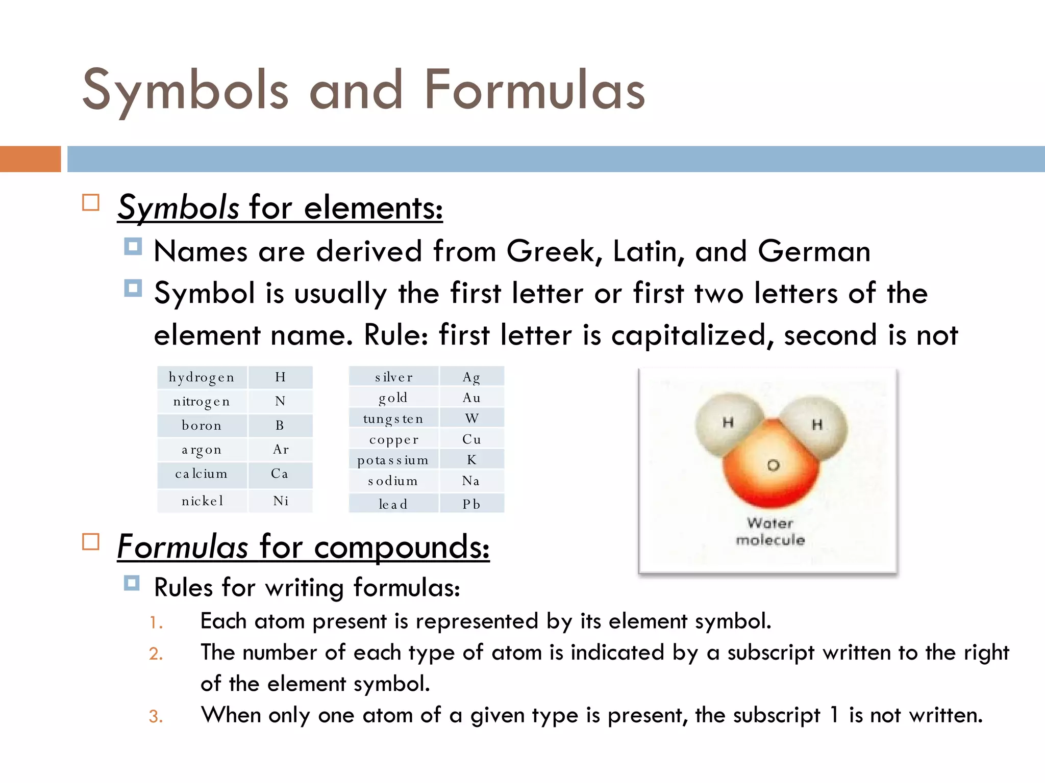 Lecture 1 Atoms, Atomic Theory, Elements, Intro To Symbols And Formulas ...