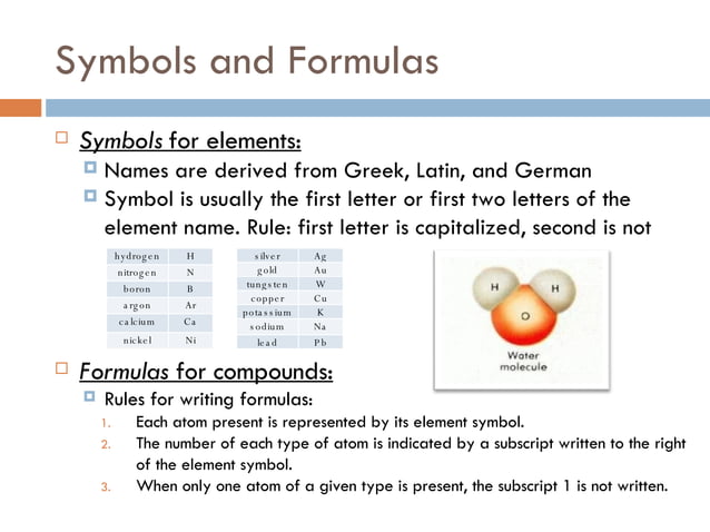 Lecture 1 Atoms, Atomic Theory, Elements, Intro To Symbols And Formulas ...