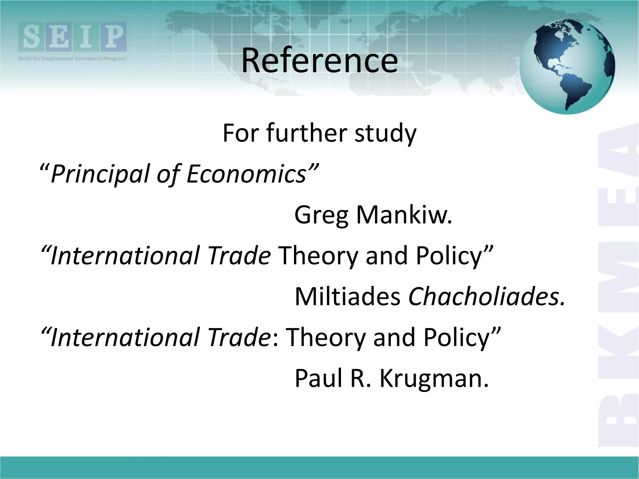 Lecture 1: Introduction to International Trade | PDF