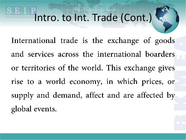 Lecture 1: Introduction to International Trade