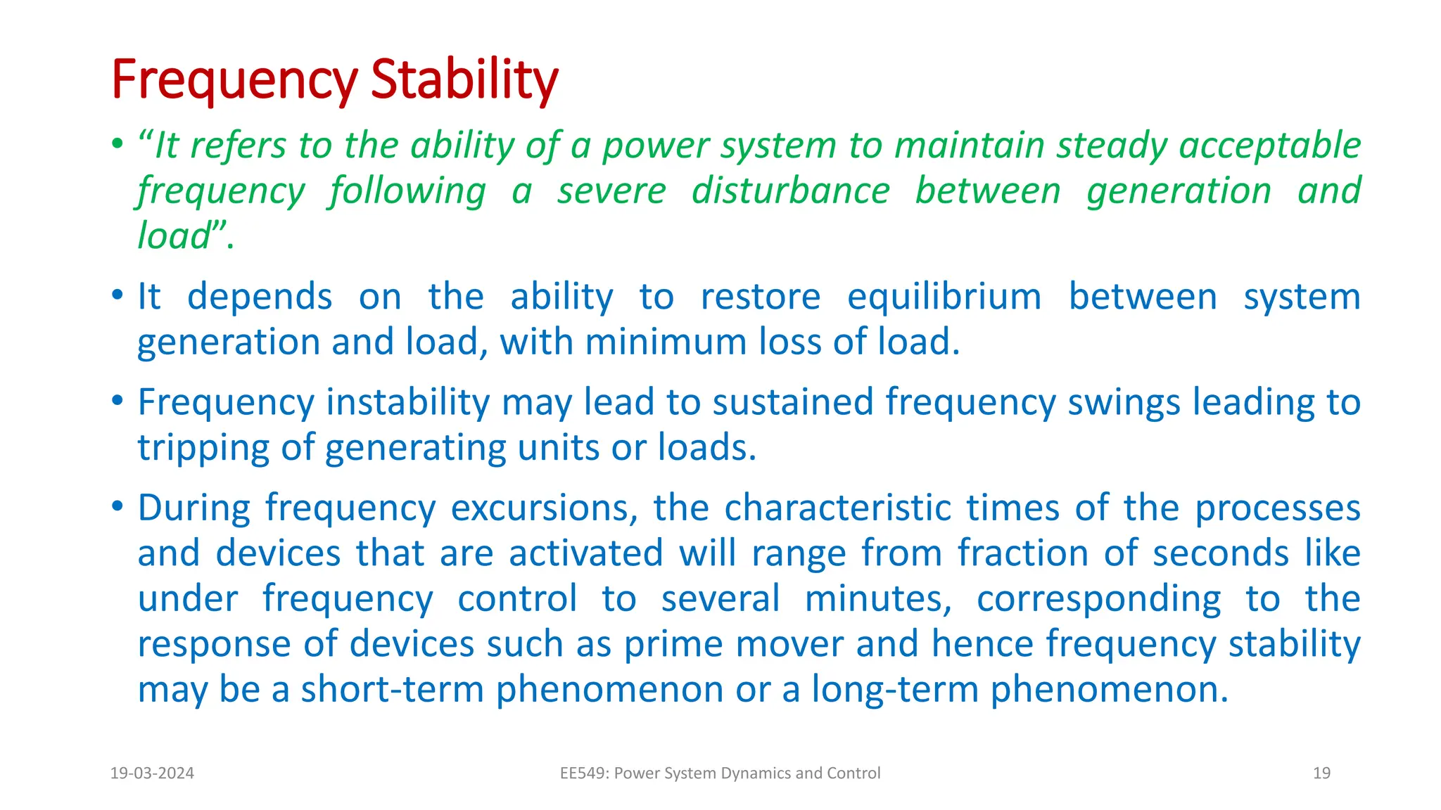 Power System Dynamics Lecture 1 Introductionppsx