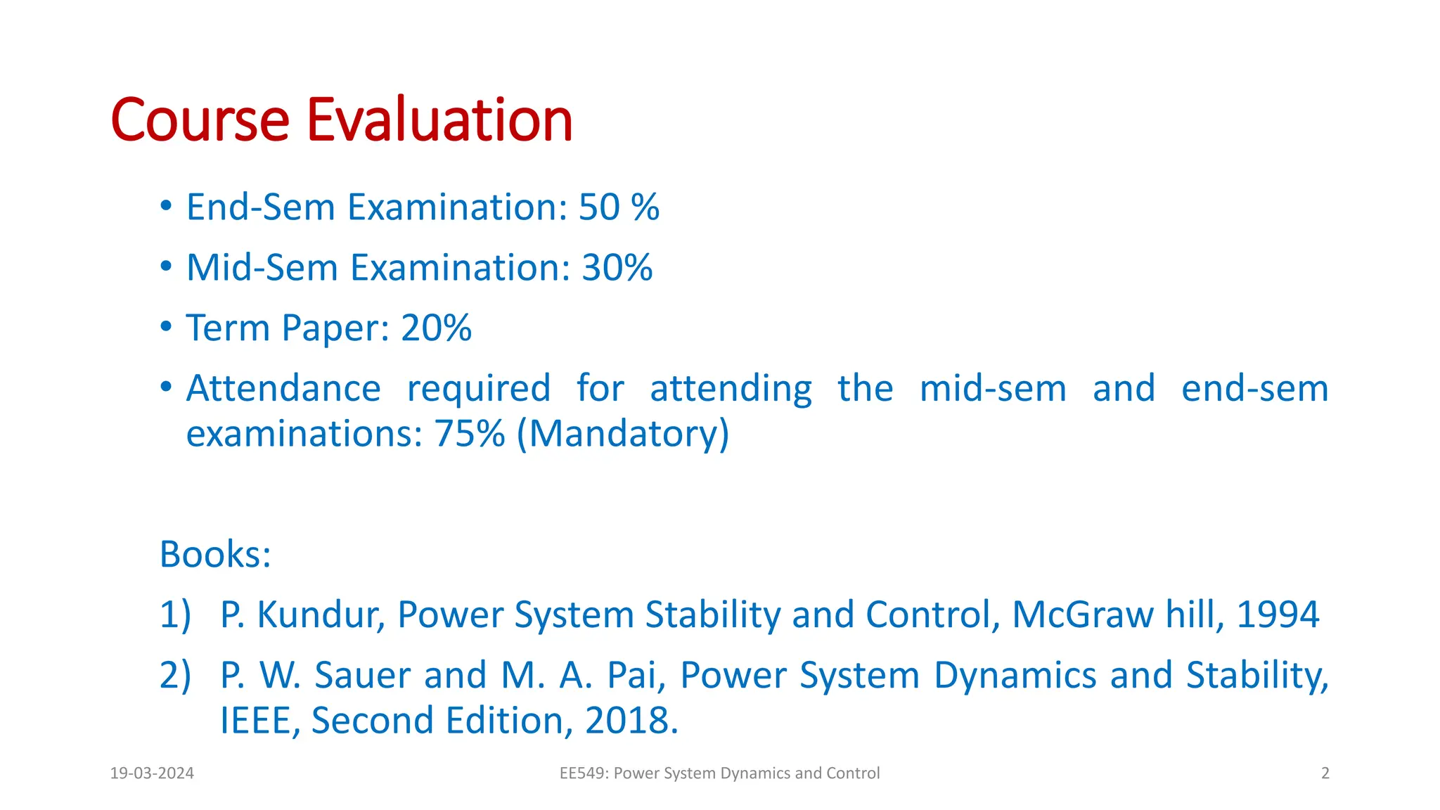 Power System Dynamics Lecture 1 Introductionppsx