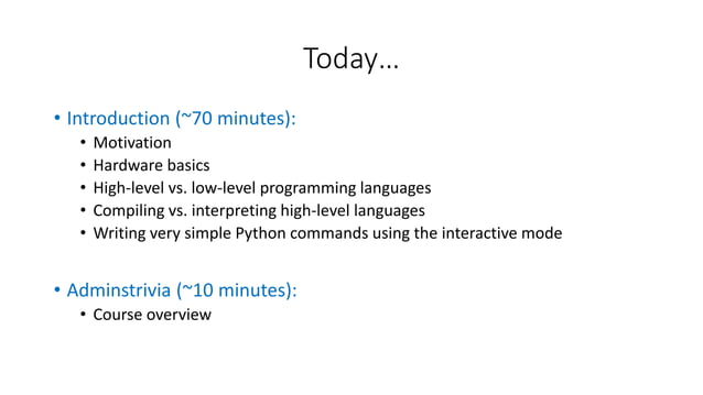 Introduction to computers and programming languages | PPT