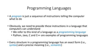 Introduction to computers and programming languages | PPT