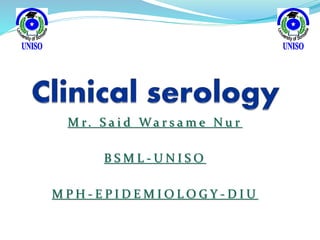 Lecture 1- nitoduction to clinical serology | PPT