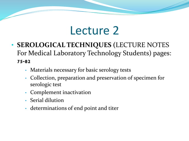 Lecture 1- nitoduction to clinical serology | PPTX