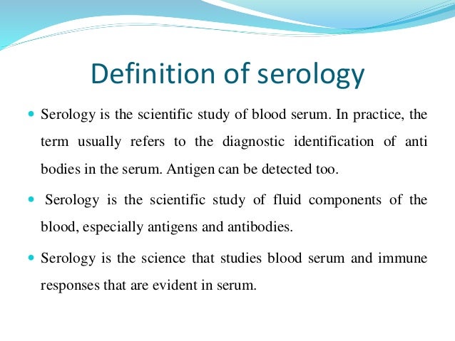 Serologically Means